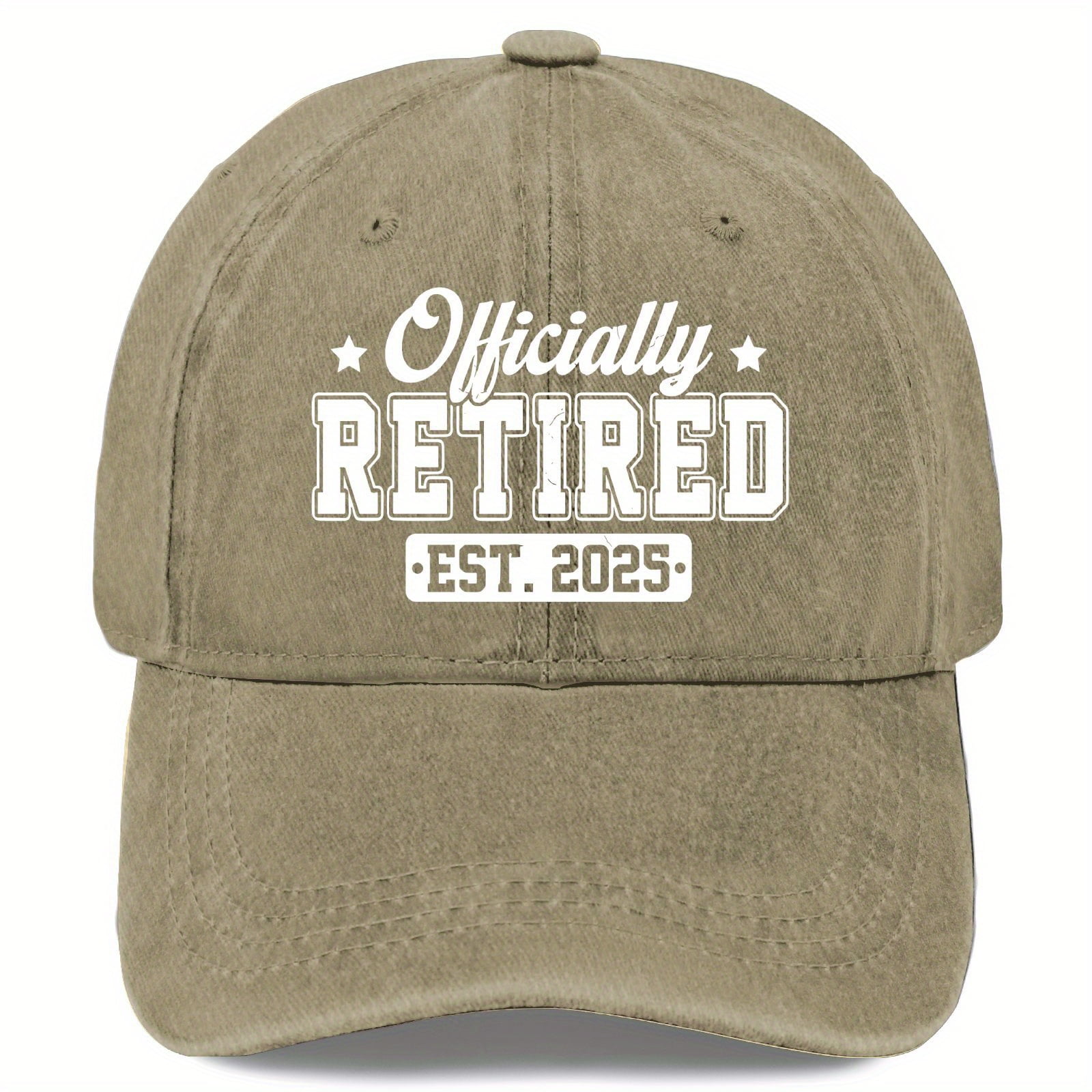 Officially Retired 2025 Vintage Washed Baseball Cap - Black with White ...