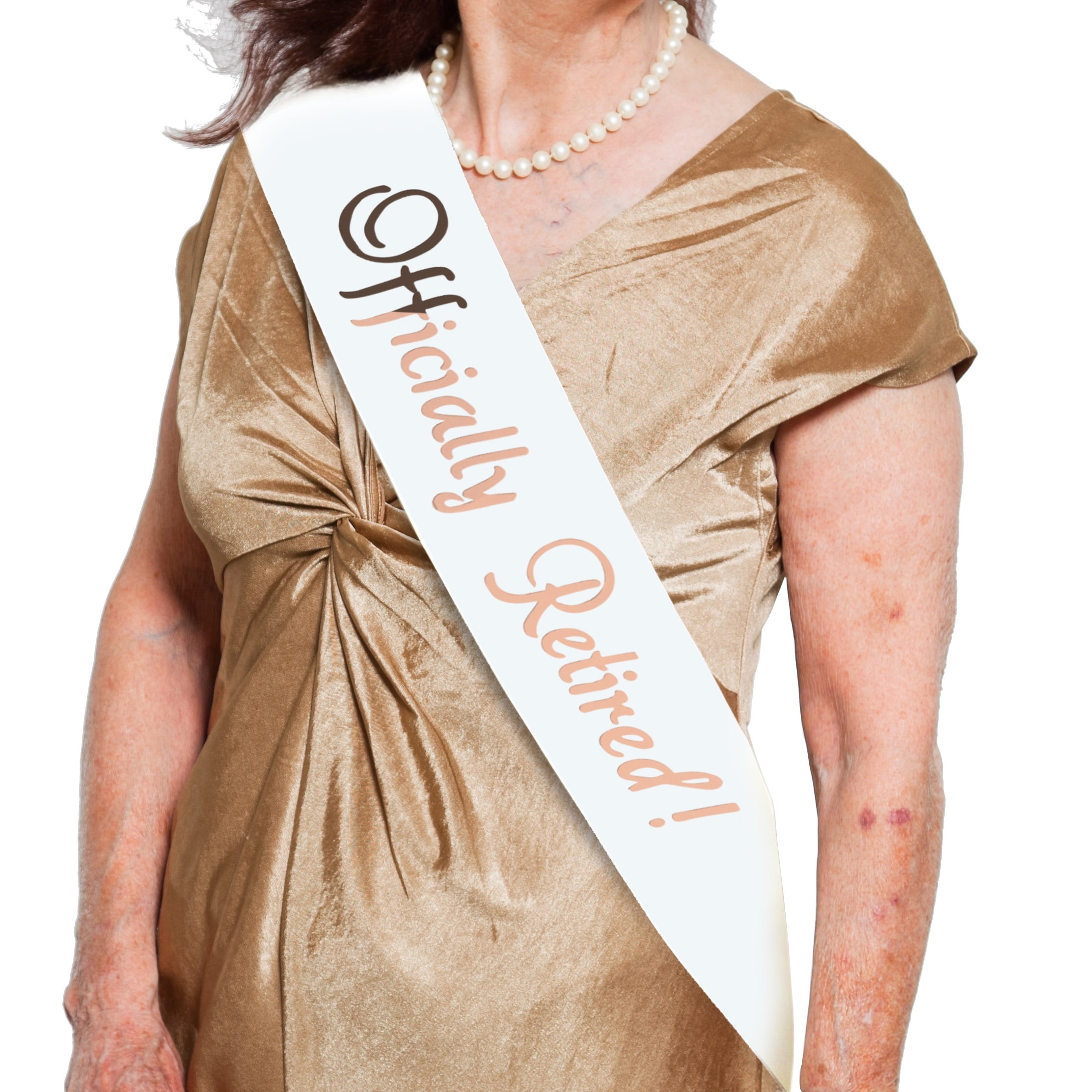JPACO Officially Retired! Rose Gold Foil Retirement Sash, 32.5", White ...