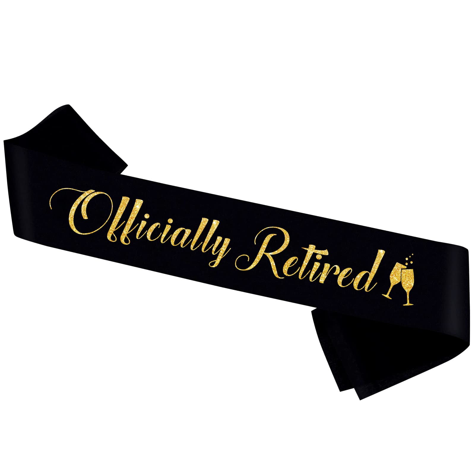 Officially Retired Sash, Black IFF17 Sash with Gold Glitter - Happy ...