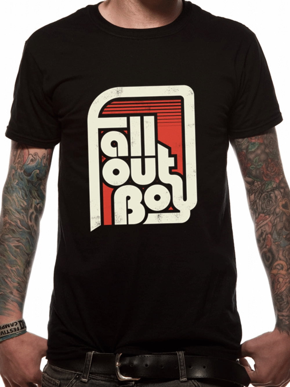 Officially licensed Fall Out Boy Retro Mens Black T Shirt Fall Out Boy ...