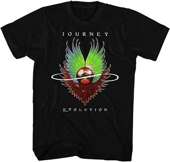 Officially licensed Journey Evolution Album Cover Mens Black T Shirt ...