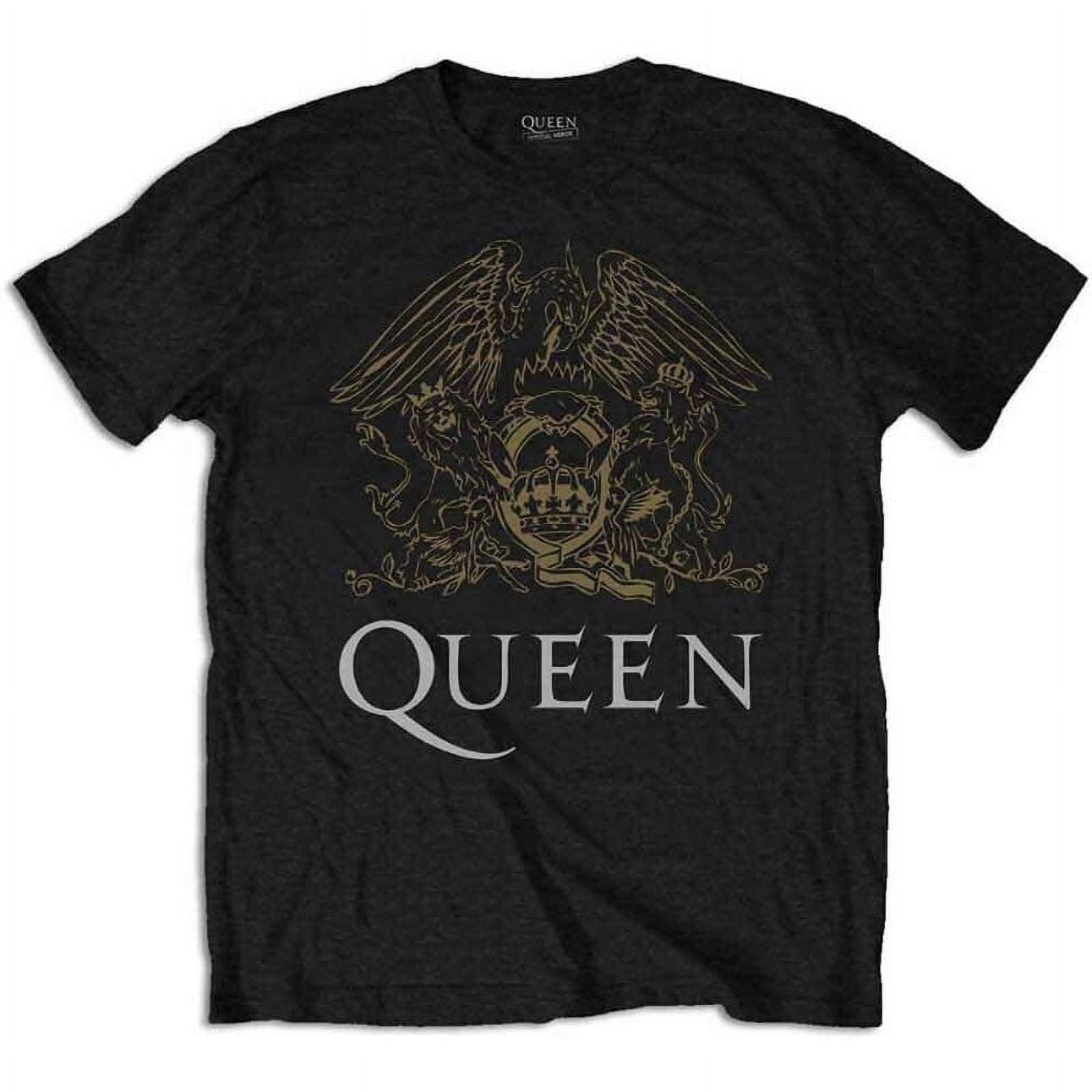 Officially licensed Queen Gold Crest Mens Black T Shirt Queen Classic ...
