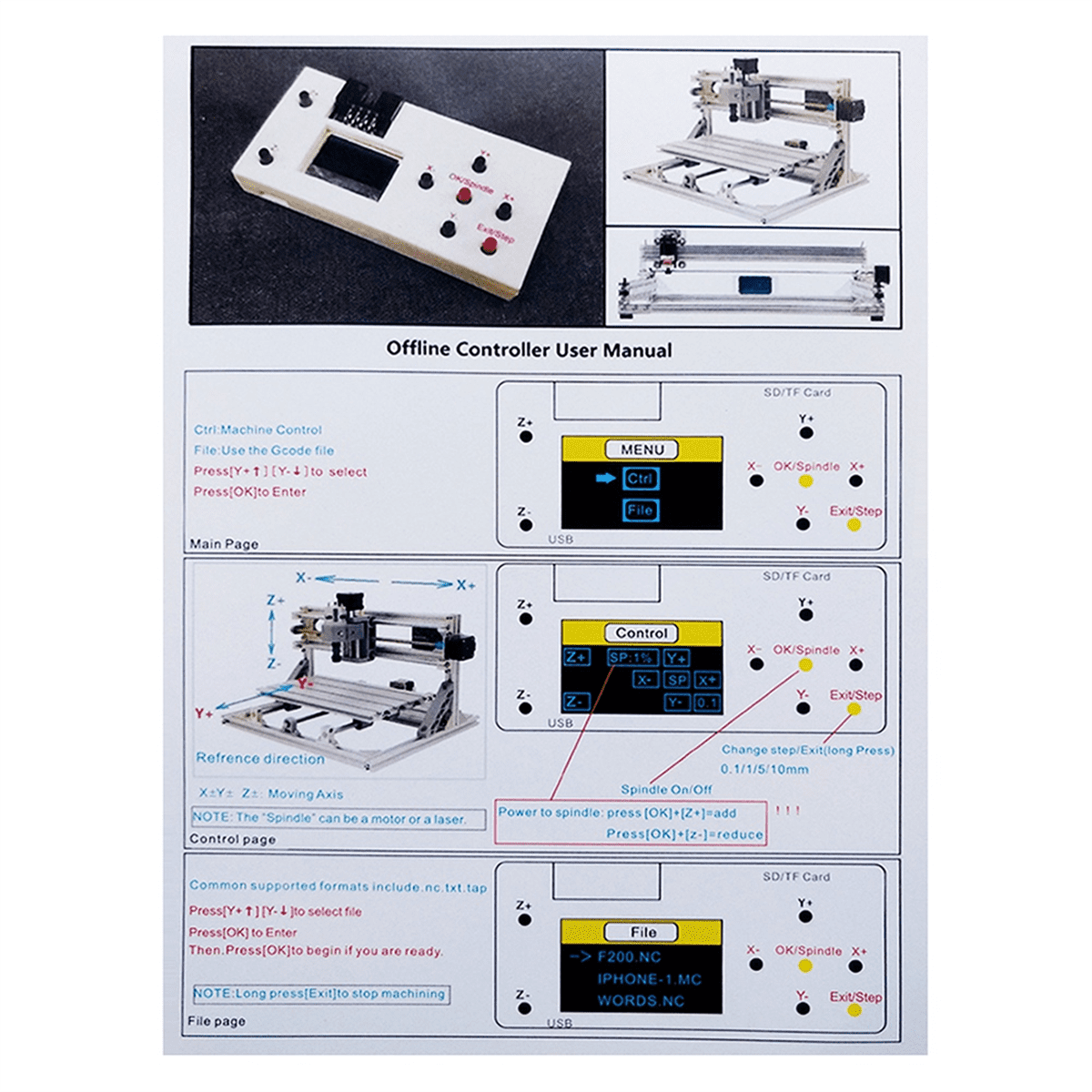 Offline Controller for CNC 3018 Pro 2418 Pro 1610 Pro DIY Laser ...