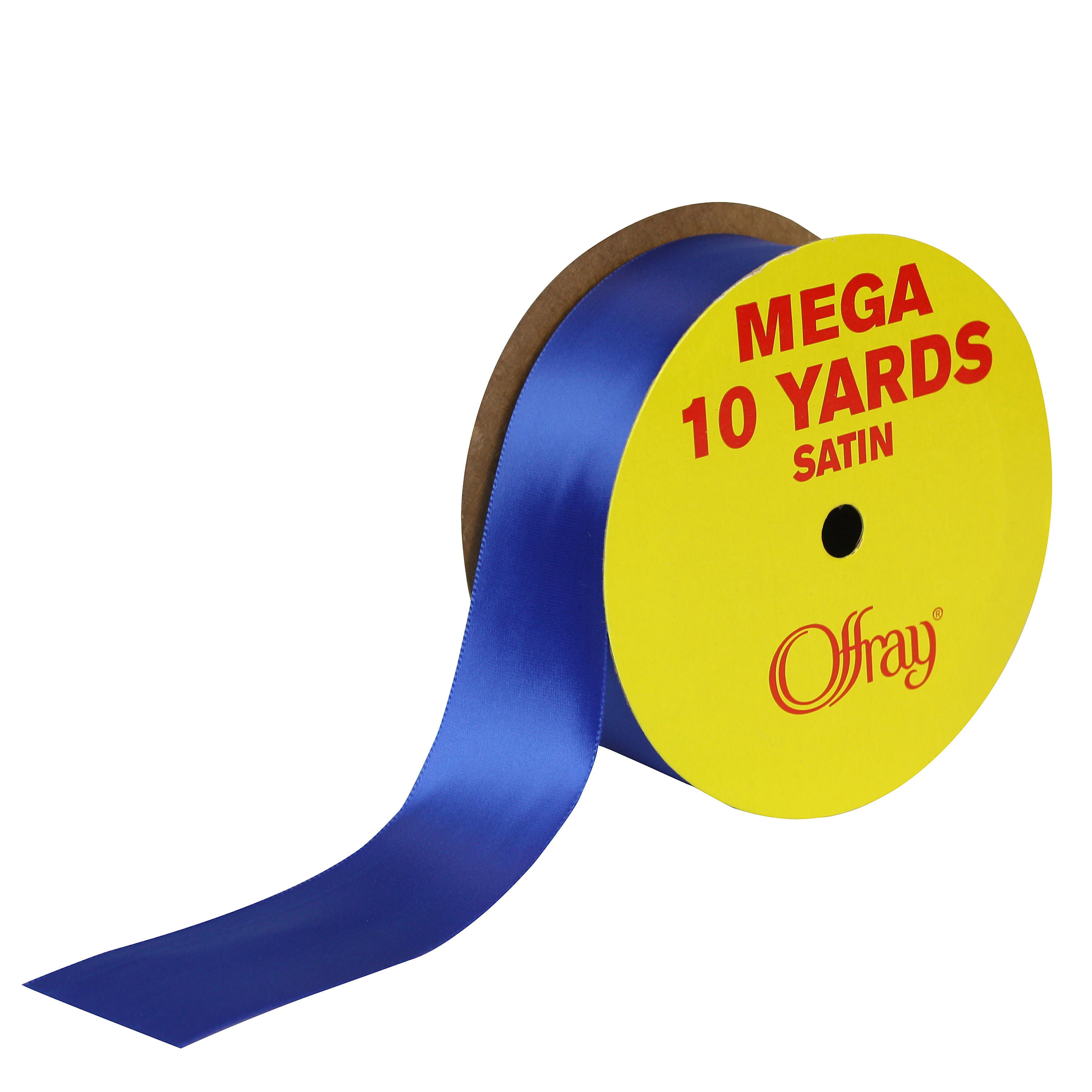 Offray 1.5" Royal Blue Single Face Mega Satin Ribbon, 10 Yards, 1 Each ...