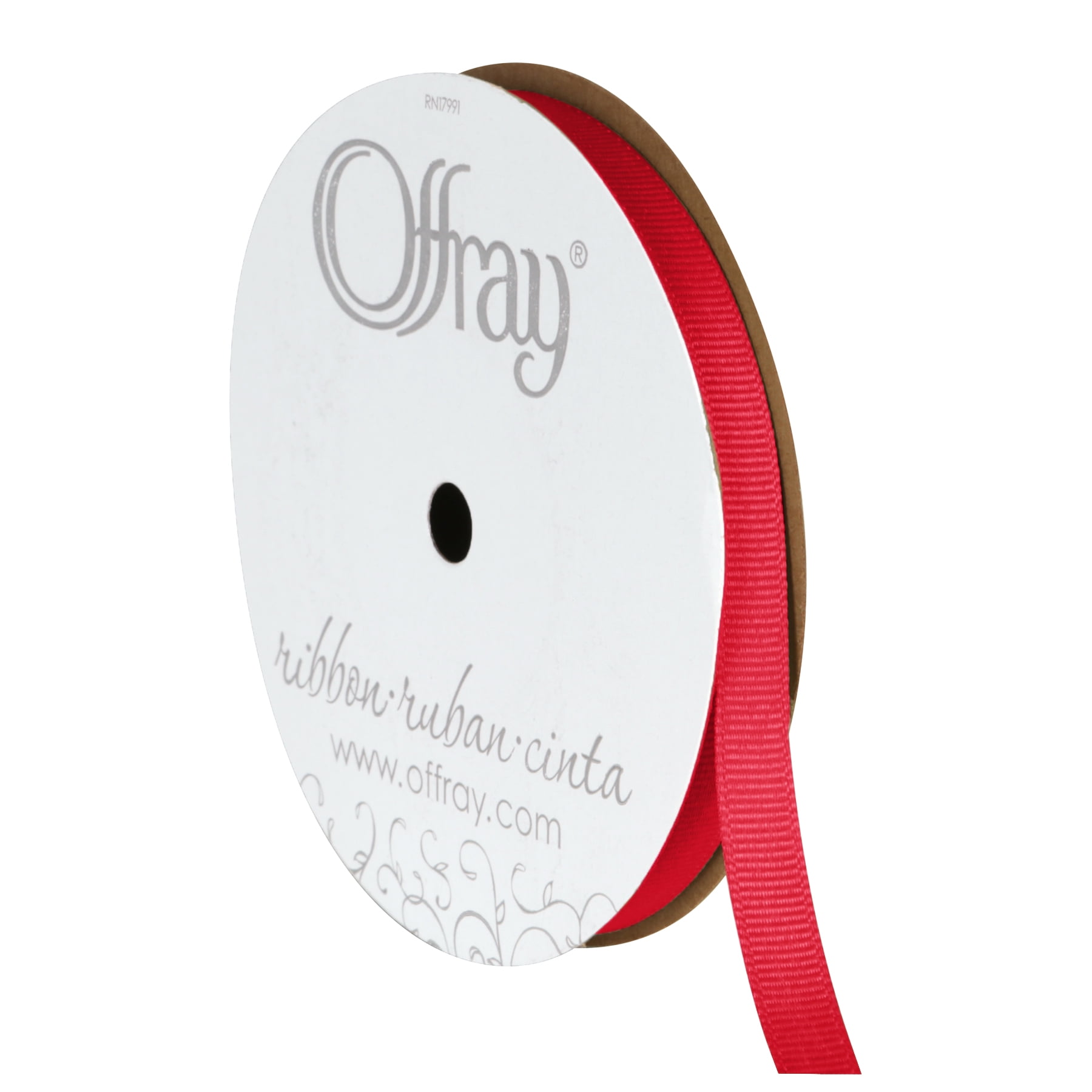Offray 3/8" Grosgrain Red Ribbon, 18 Ft. - Walmart.com
