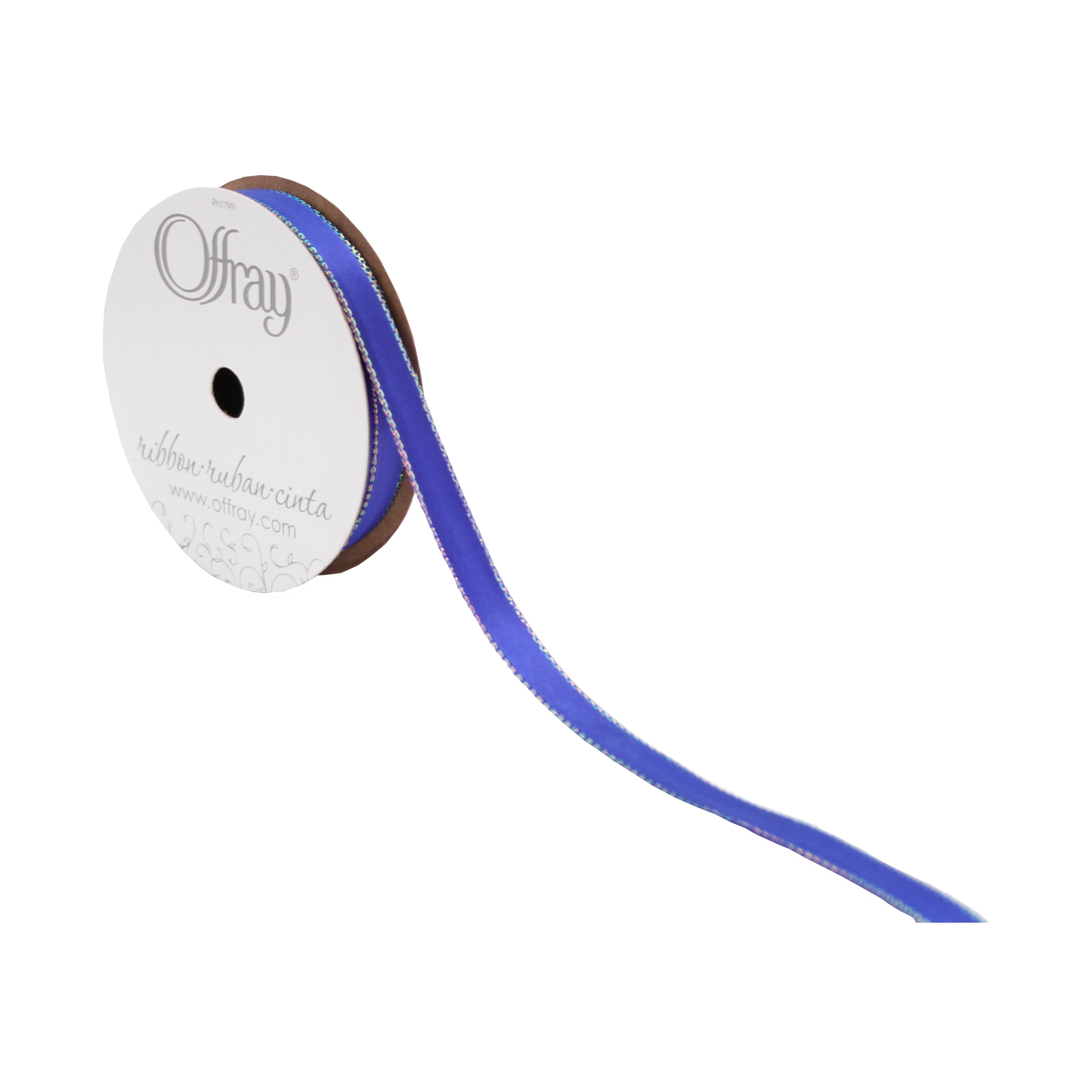 Offray 3/8" Single Face Satin Ribbon-Blue - Walmart.com