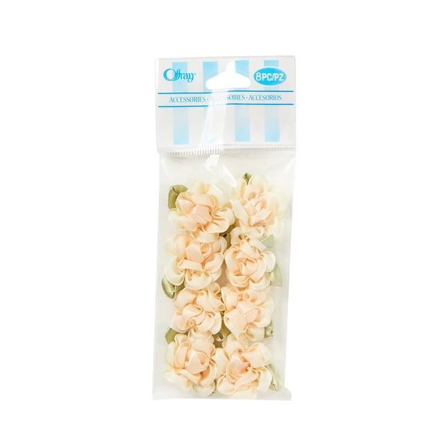 Offray Accessories, Cream 2 Tone Ribbon Flower Accessory for Wedding ...