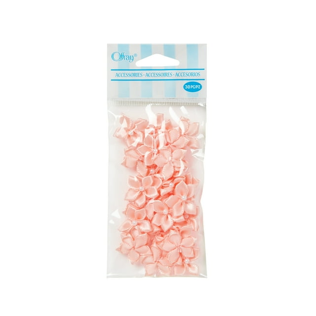 Offray Accessories, Lt Pink 3/4 inch Value Pack 5 Petal Flower with ...