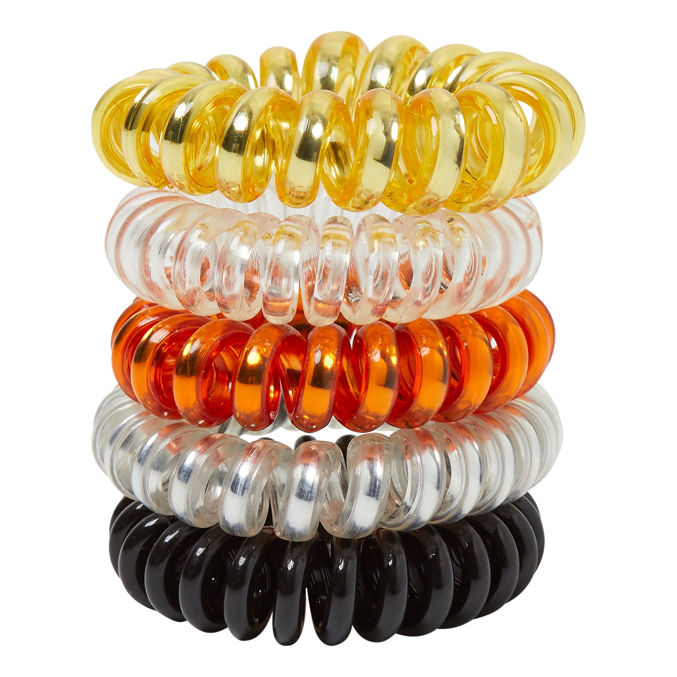 Offray Accessories, Metallic 1 1/2 inch Mini Coil Hair Ties, 5 pieces ...