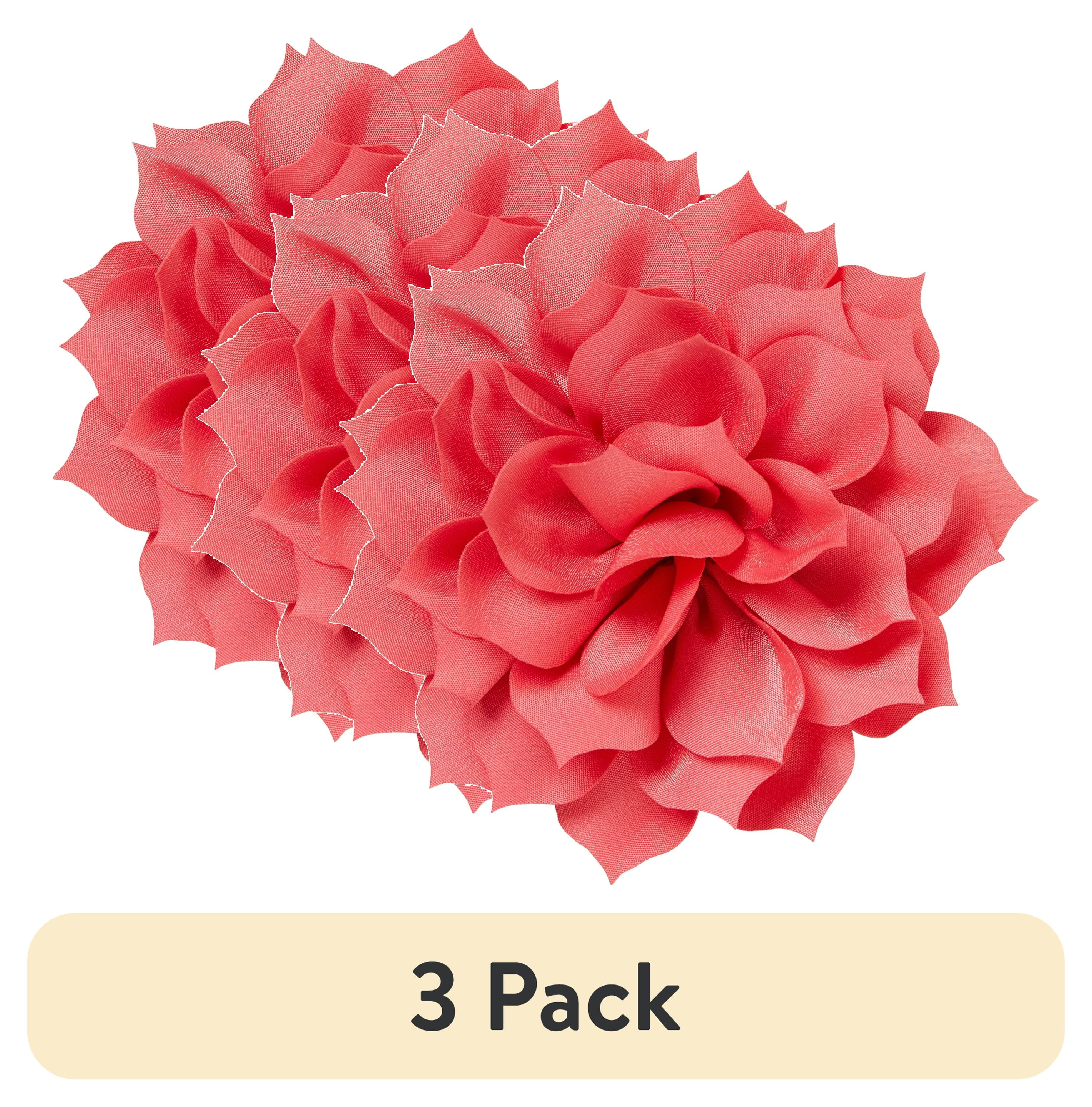 (3 pack) Offray Accessories, Poppy Red 4 1/2 inch Lotus Flower great ...