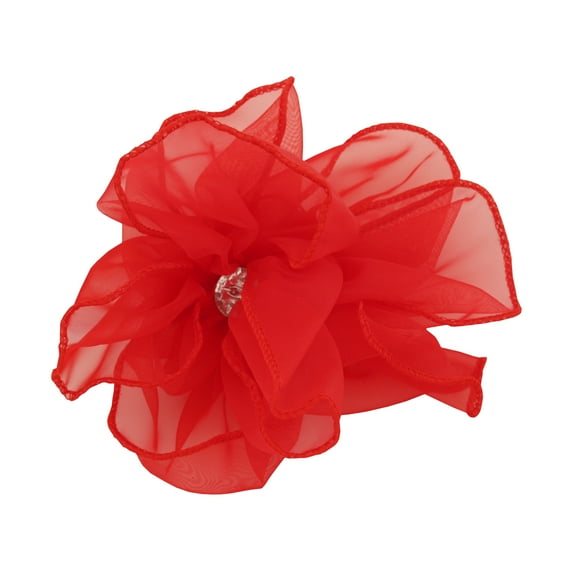 Offray Accessories, Red Large Sheer with Gem Center Flower, 1 Each ...