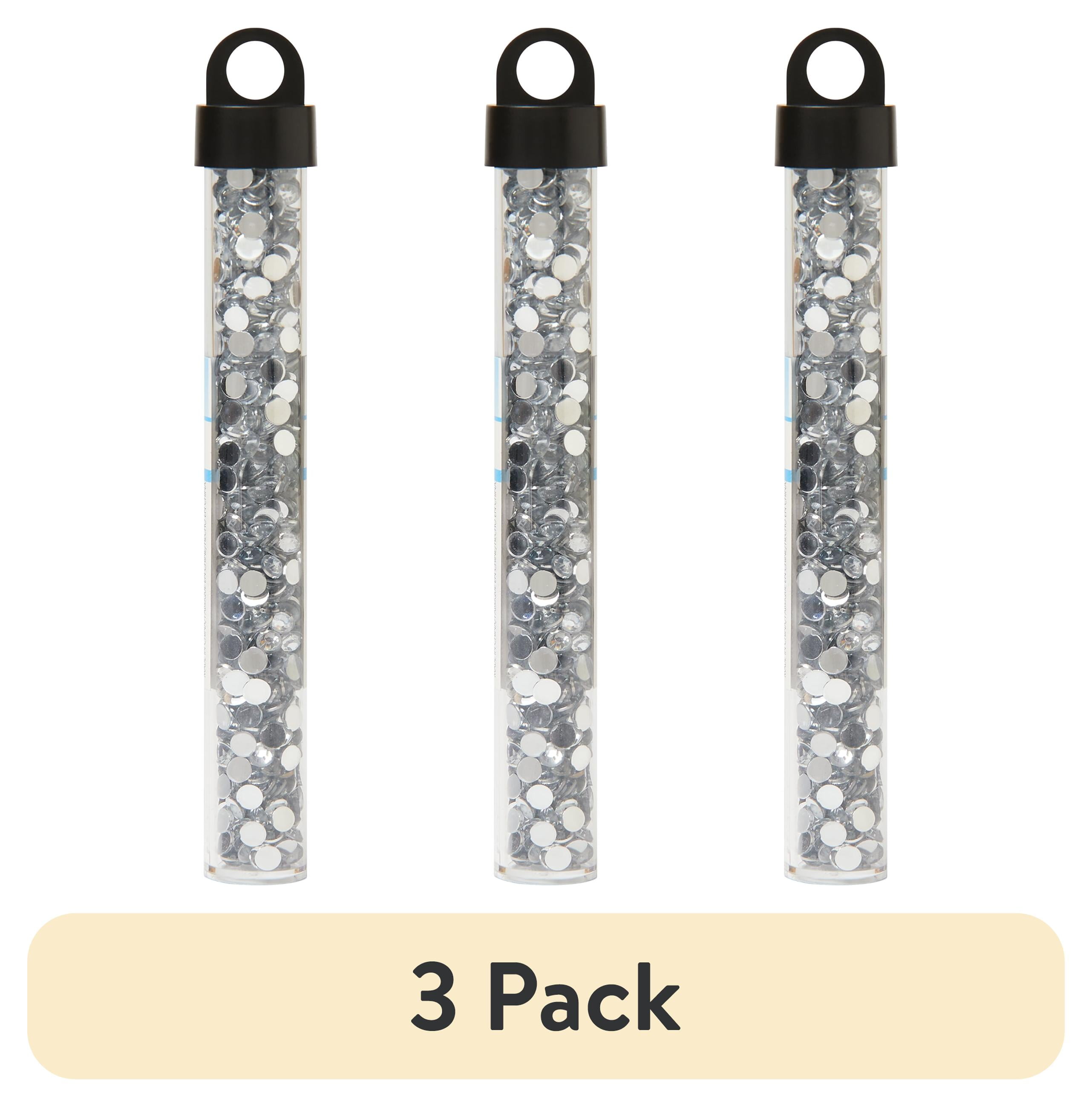(3 pack) Offray Accessories, Silver Multi Faceted Gems in Tube add a ...