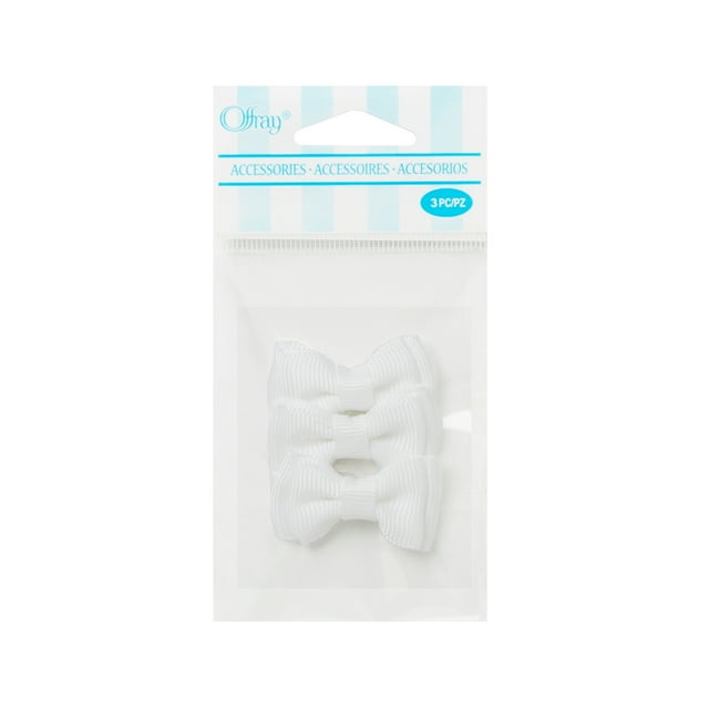 Offray Accessories, White Grosgrain Bows Accessory for Wedding, Hair ...