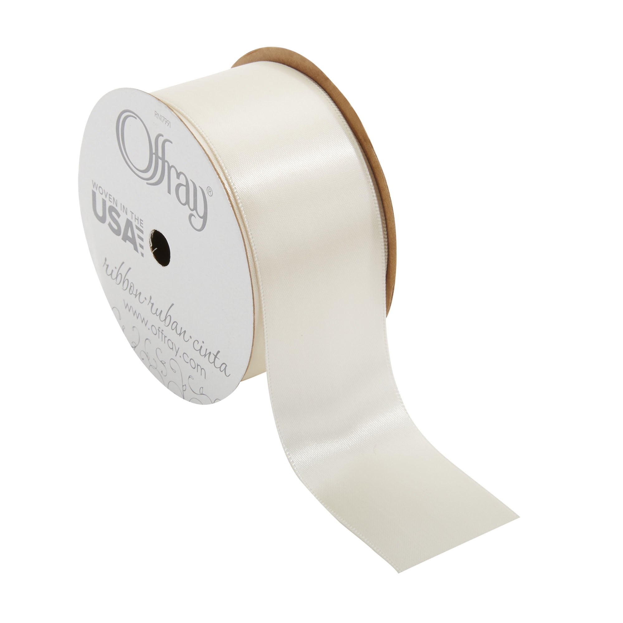 Offray Double Face Satin Ivory Ribbon, 1 Each - Walmart.com