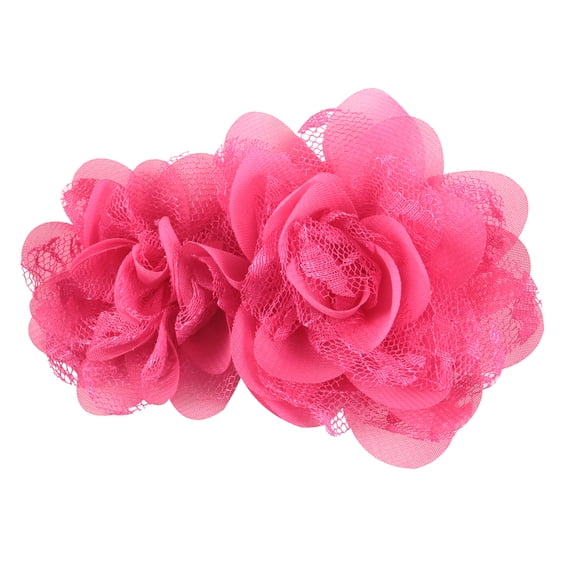 Offray Light Pink 4 1/2" Handmade Chiffon Flower With Lace Applique, 1 ...