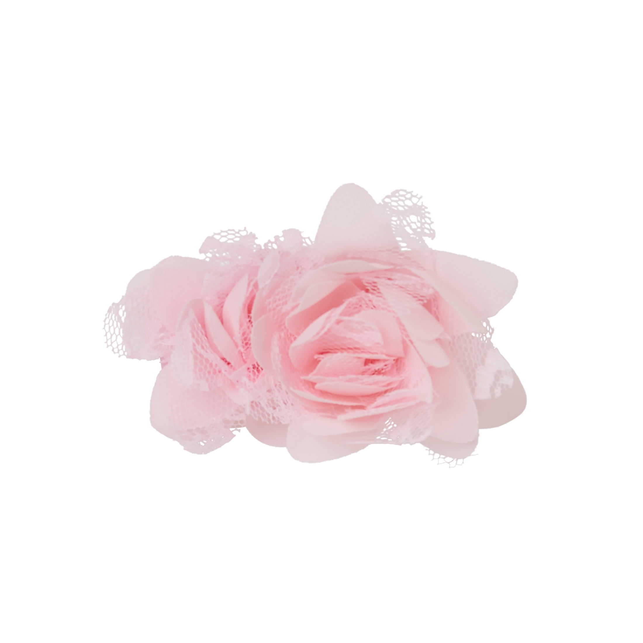 Offray Light Pink 4 1/2" Handmade Chiffon Flower With Lace Applique, 1 ...