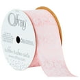 Offray Light Pink Floral Satin Ribbon 1 1/2 inch, 9 feet for Crafts and ...