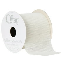 Offray Ribbon, Natural 2 1/2 inch Woven Burlap Woven Ribbon, 9 feet ...