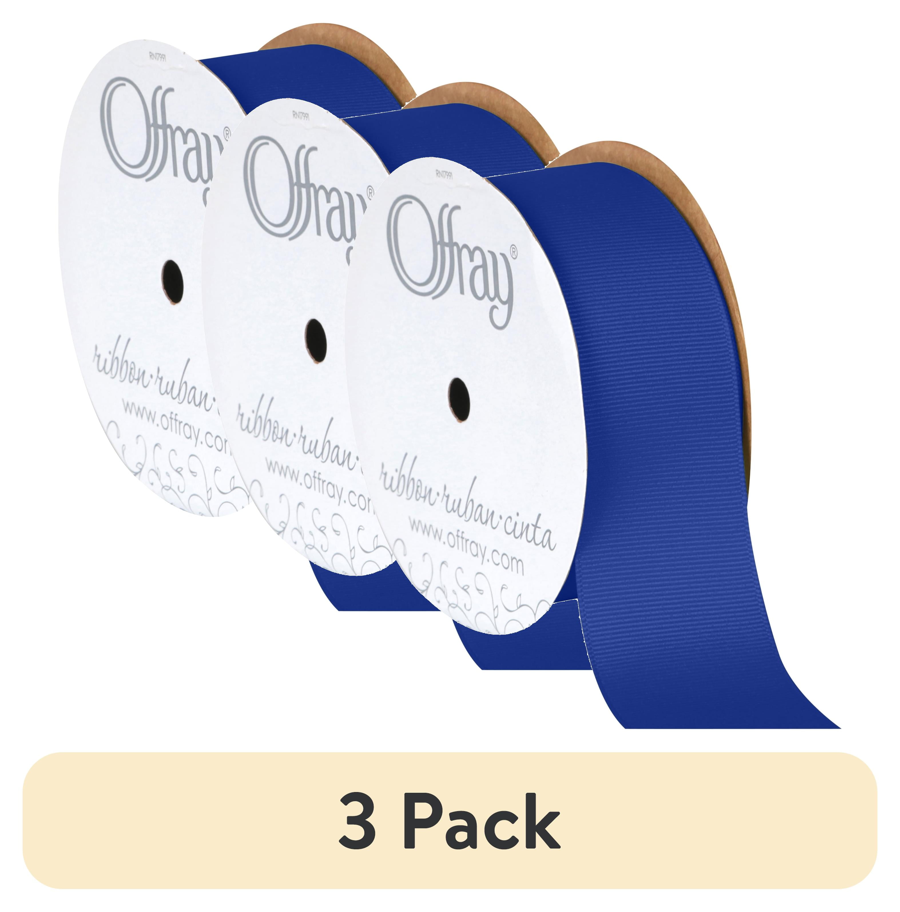 (3 pack) Offray Ribbon, Century Blue 1 1/2 inch Grosgrain Polyester ...