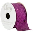 Offray Ribbon, Grape Purple 1 1/2 inch Wired Edge Metallic Ribbon, 9 ...
