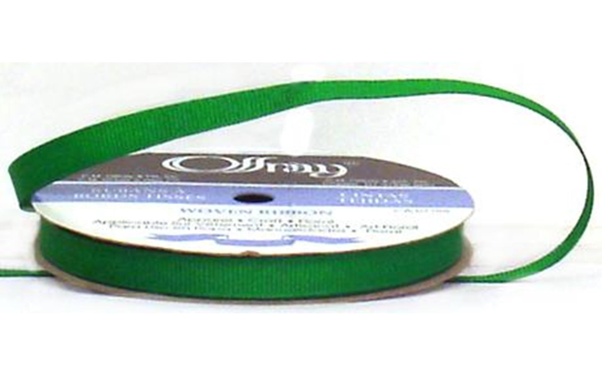 Offray Ribbon Grosgrain 3/8" Emerald - Walmart.com