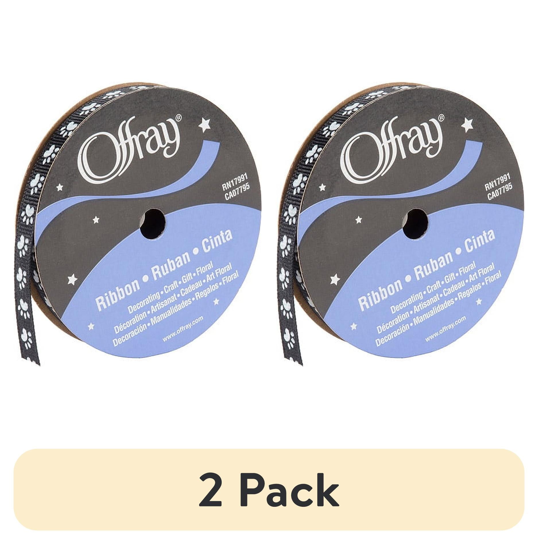 (2 pack) Offray Ribbon, Natural 1 1/2 inch Linen-Look Ribbon, 9 feet ...