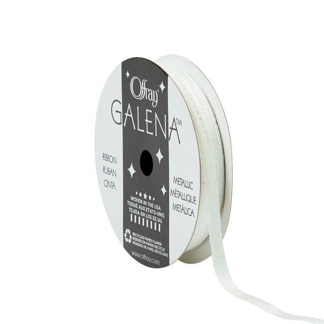 Offray Ribbon, Opal 1/4 inch Galena, Metallic Ribbon, 5 yards - Walmart.com