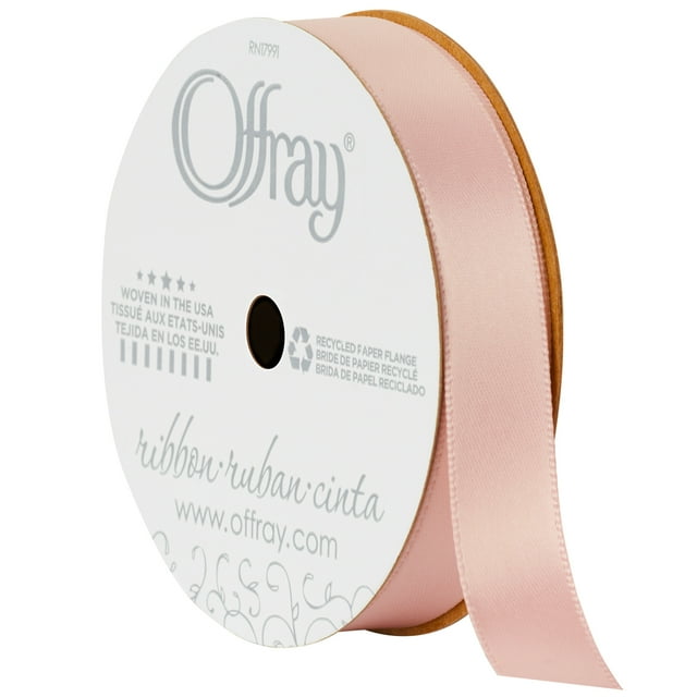 Offray Ribbon, Pink 5/8 inch Double Face Satin Ribbon for Sewing ...