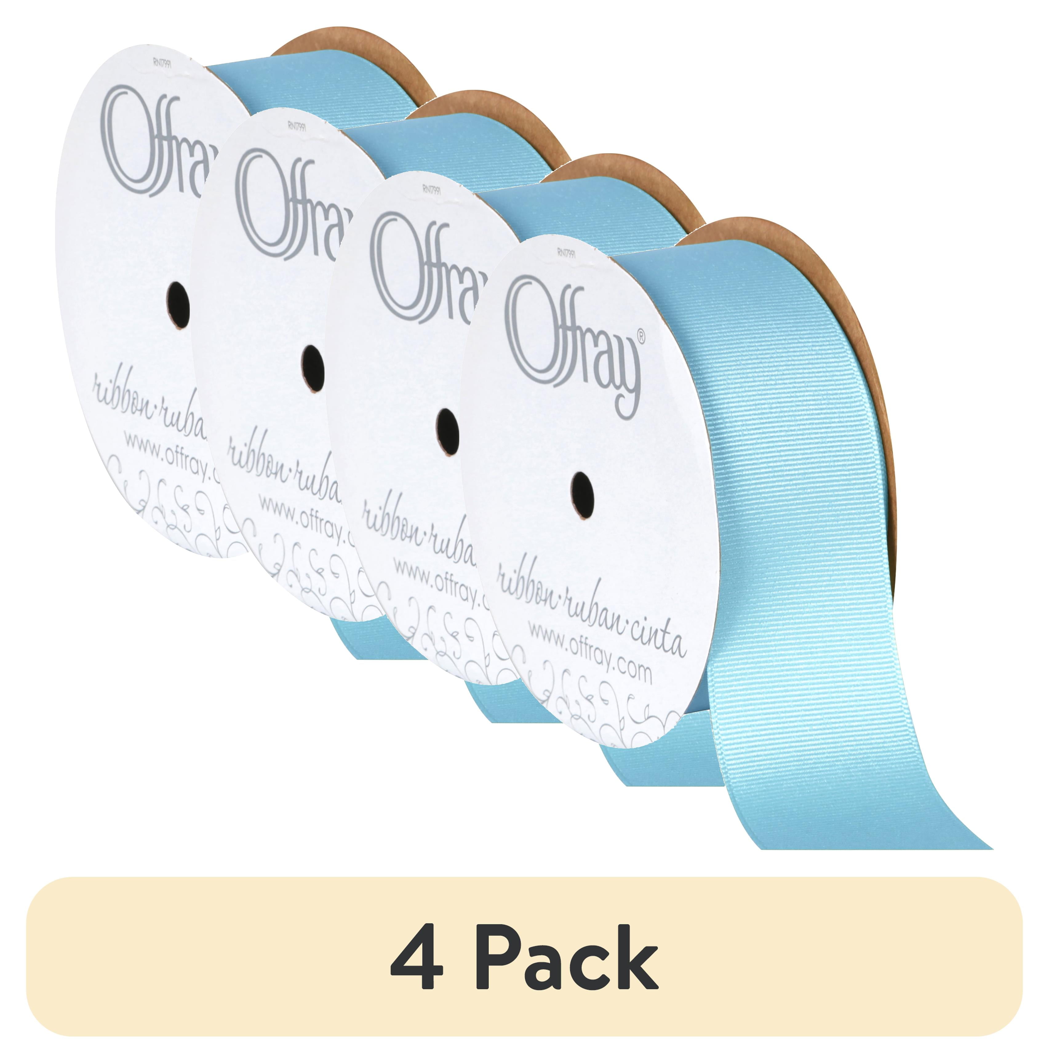 (4 pack) Offray Ribbon, Powder Blue 1 1/2 inch Grosgrain Polyester ...