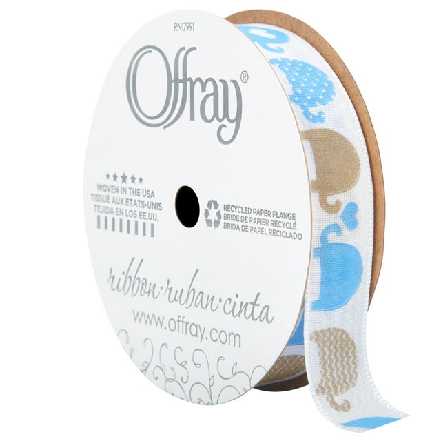 Offray Ribbon, Powder Blue 5/8 inch Woven Ribbon, 9 feet - Walmart.com