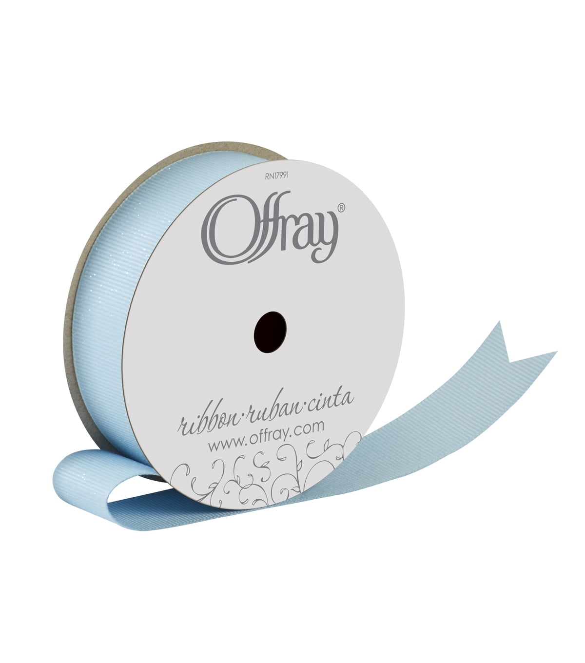 Offray Ribbon, Powder Blue 7/8 inch Grosgrain Glitter Polyester Ribbon ...