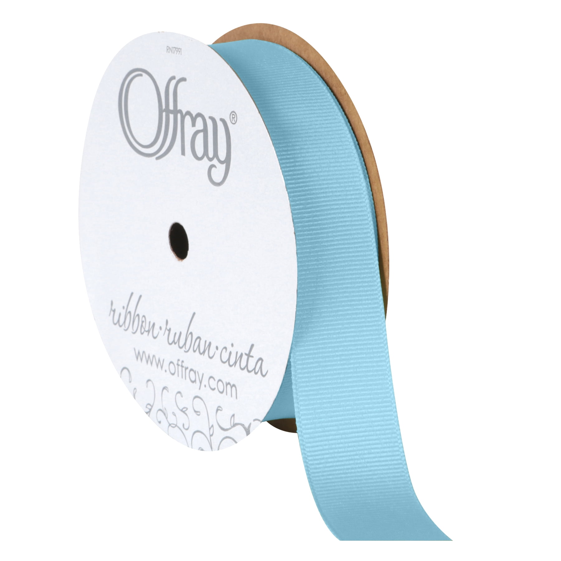 Offray Ribbon, Powder Blue 7/8 inch Grosgrain Polyester Ribbon, 18 feet ...
