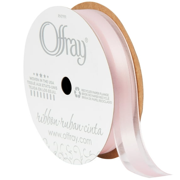 Offray Ribbon, Powder Pink 5/8 inch Sheer Ribbon, 9 feet, Garbo ...