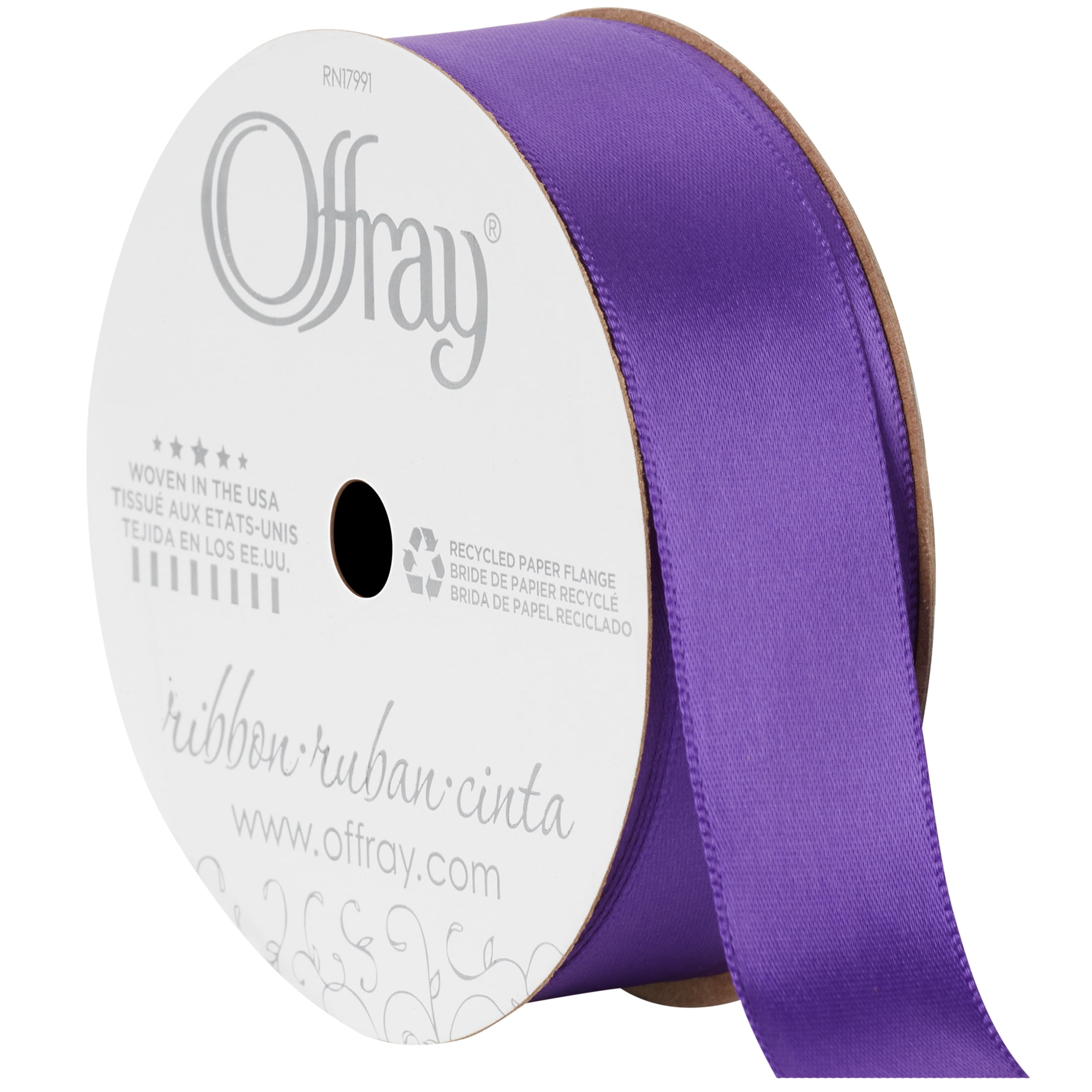 Offray Ribbon Purple Polyester Ribbon, 3.25" x 0.87" - Walmart.com