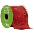 Offray Ribbon, Red 2 1/2 inch Wired Edge Metallic Ribbon, 9 feet ...