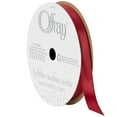 Offray Ribbon, Red Wine 3/8 inch Single Face Satin Polyester Ribbon, 18 ...