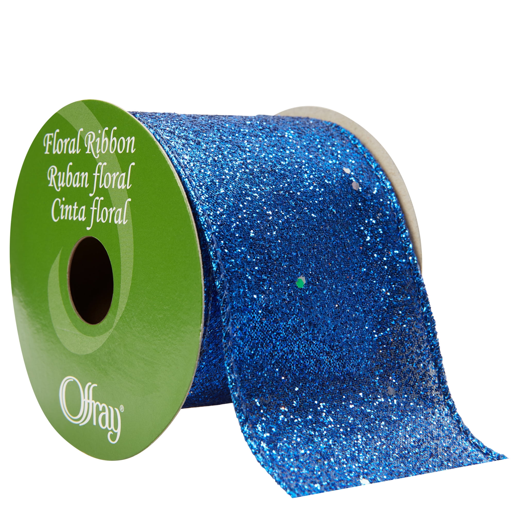 Offray Ribbon, Royal Blue 2 1/2 inch Wired Sheer Ribbon, 15 feet ...