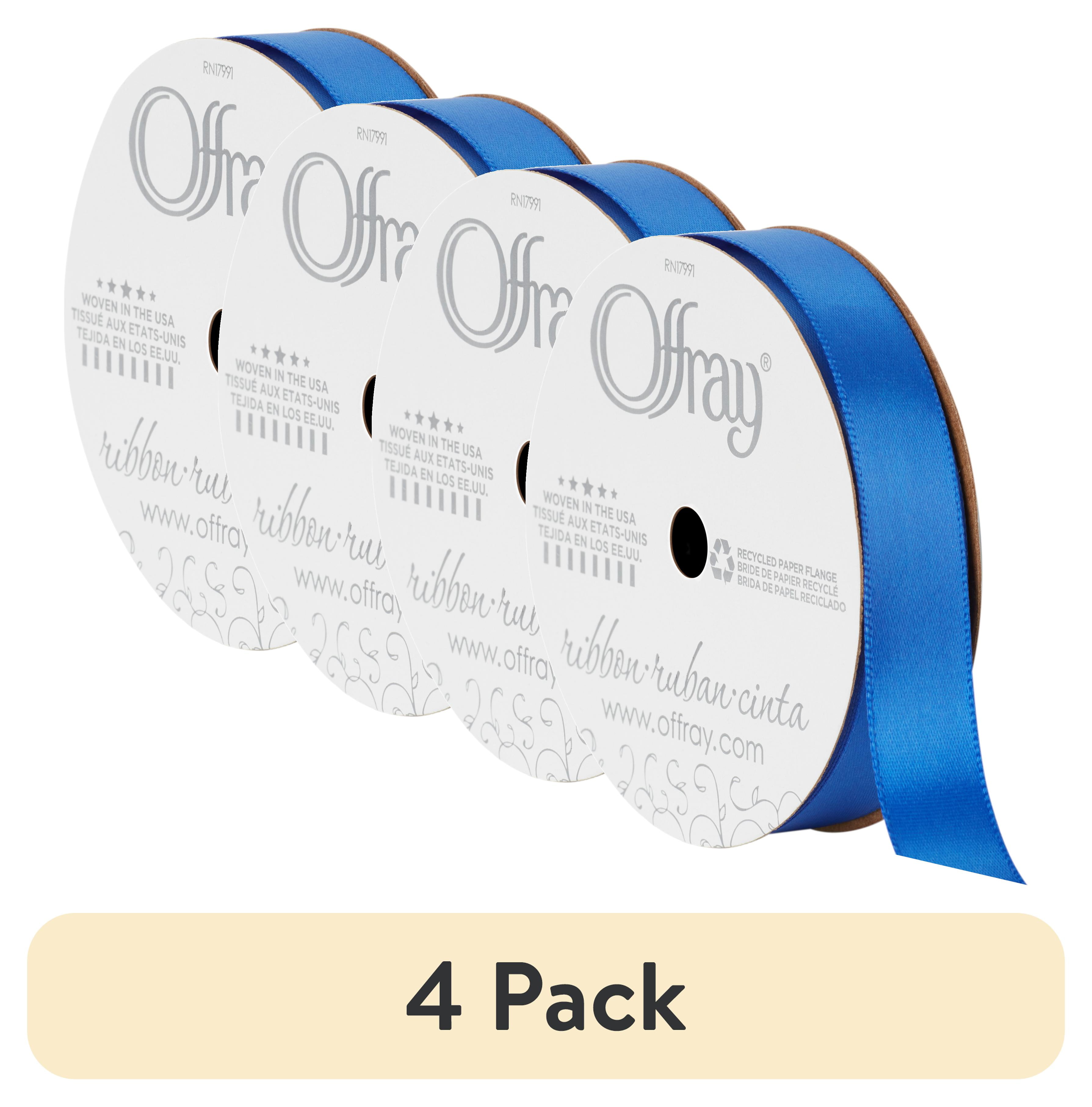 (4 pack) Offray Ribbon, Royal Blue 5/8 inch Single Face Satin Polyester ...