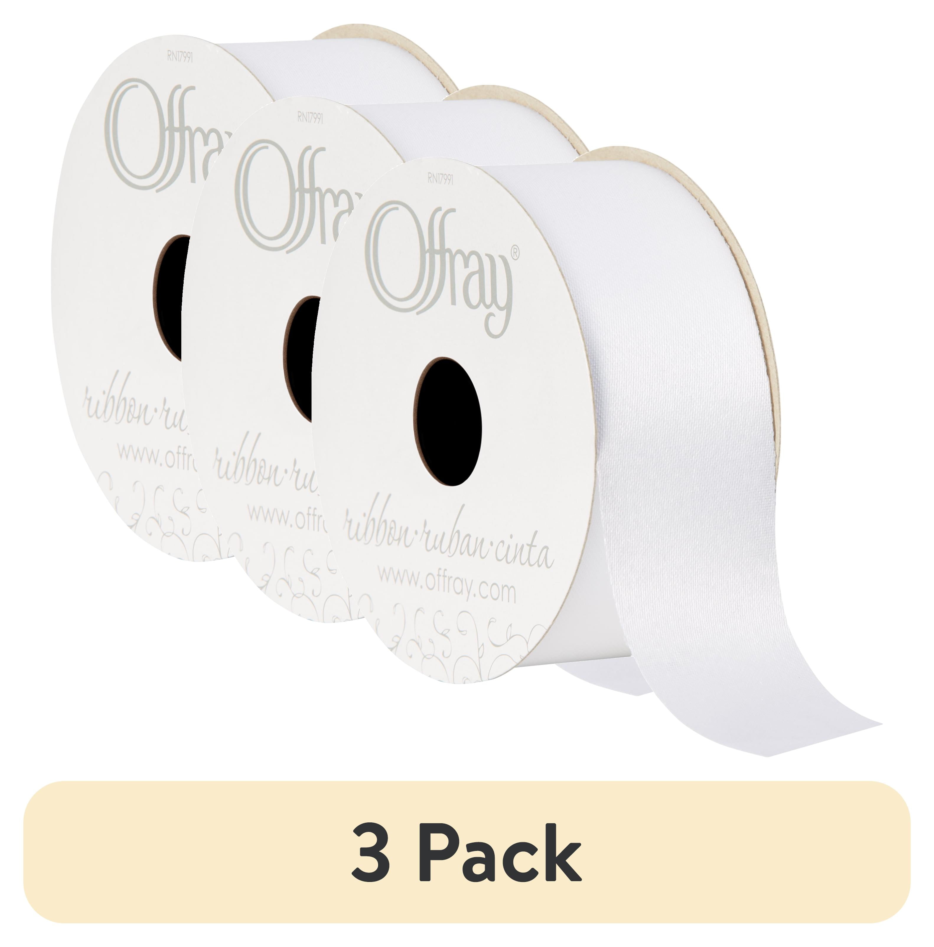 (3 pack) Offray Ribbon, White 1 1/2 inch Acetate Polyester Outdoor ...