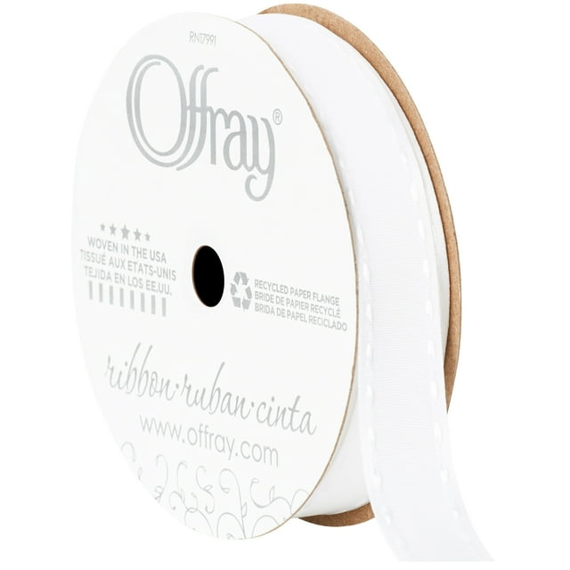 Offray Ribbon, White 7/8 inch Satin Ribbon, 9 feet - Walmart.com