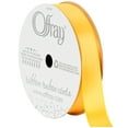 Offray Satin Ribbon Yellow Gold 5/8 inch Single Face Polyester Craft ...