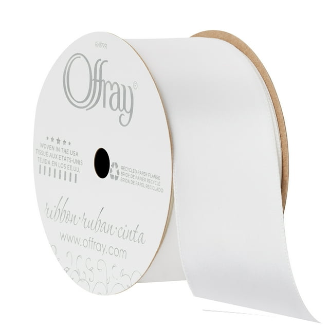 Offray Satin 1.5" Single Face White Ribbon, 12 Ft. - Walmart.com