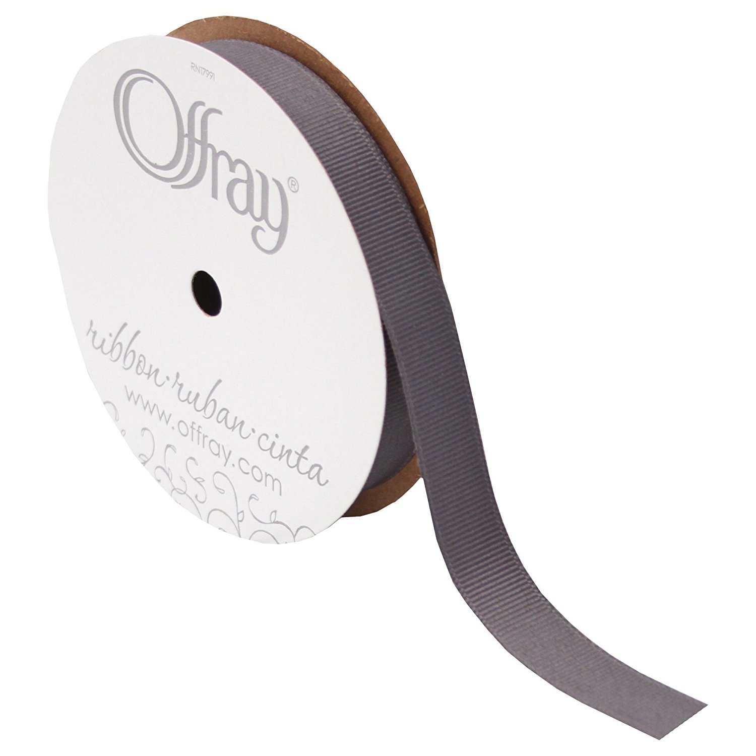 Offray Solid Grosgrain Ribbon, 5/8" Wide, 20 Yards, Pewter - Walmart.com