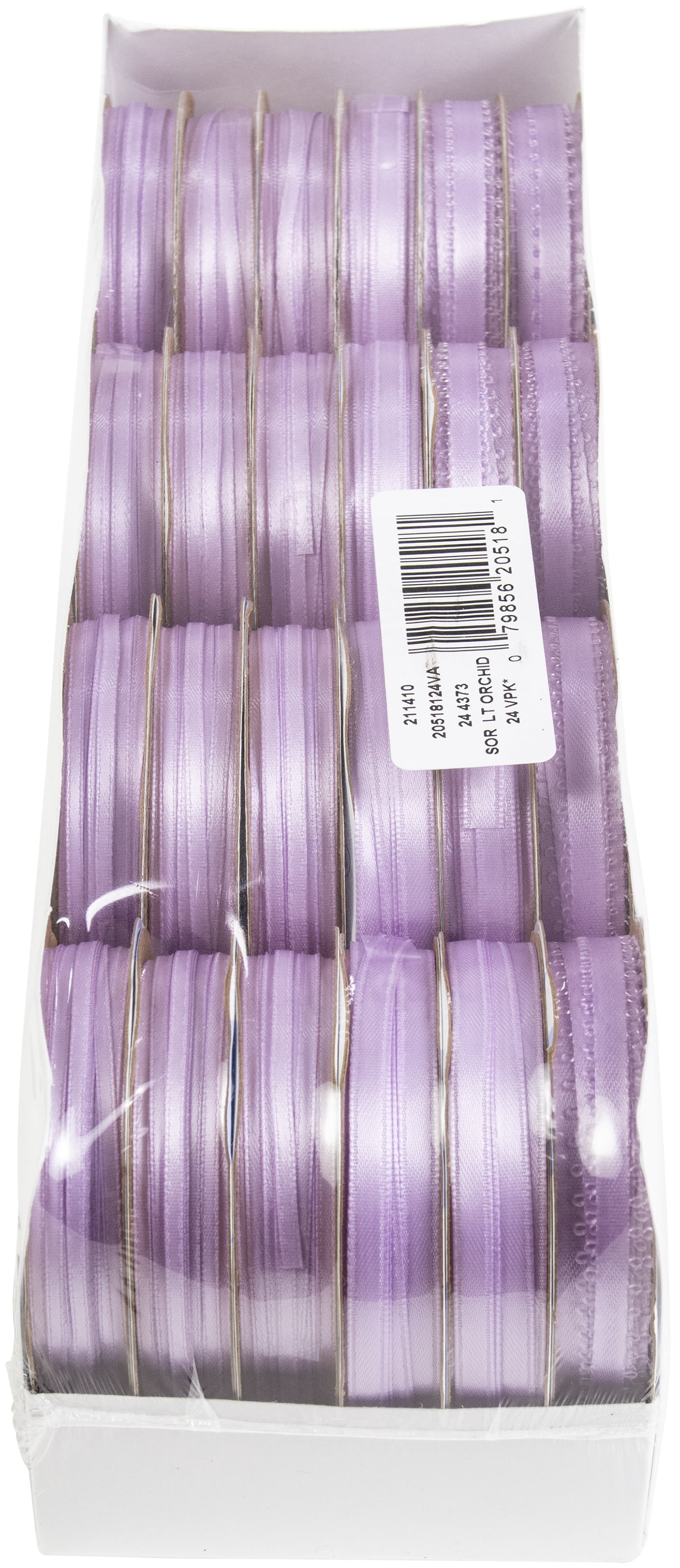 Offray Spool O' Ribbon Woven Edge Solid Assortment 24/Pkg-Light Orchid ...