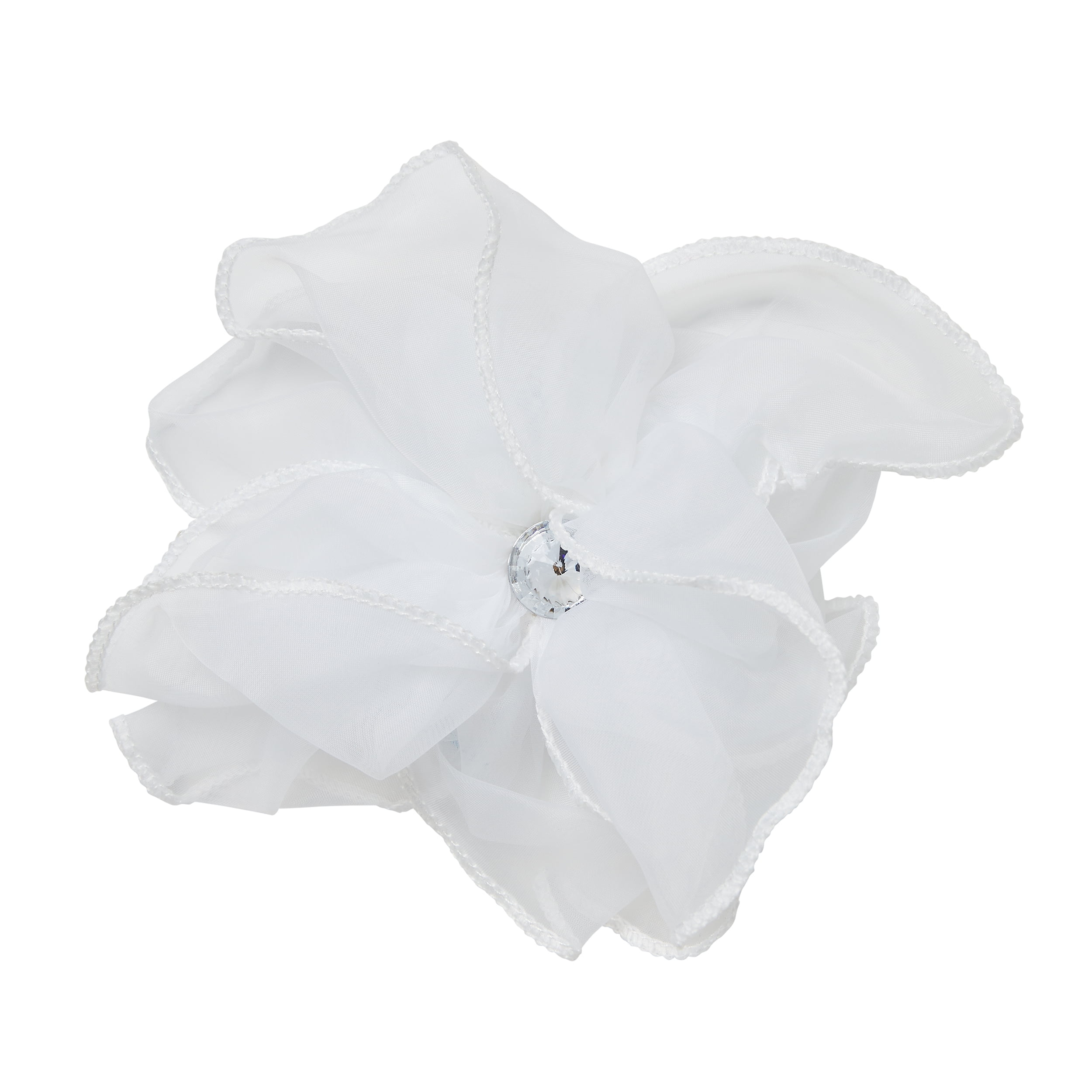 Offray White Large Sheer With Gem Center Flower Embellishment, 1 Each ...