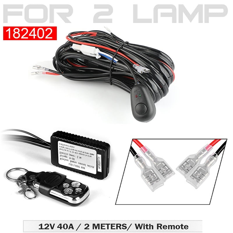 Offroad LED Work Light Bar Wire Cable Wireless Remote Control Switch ...