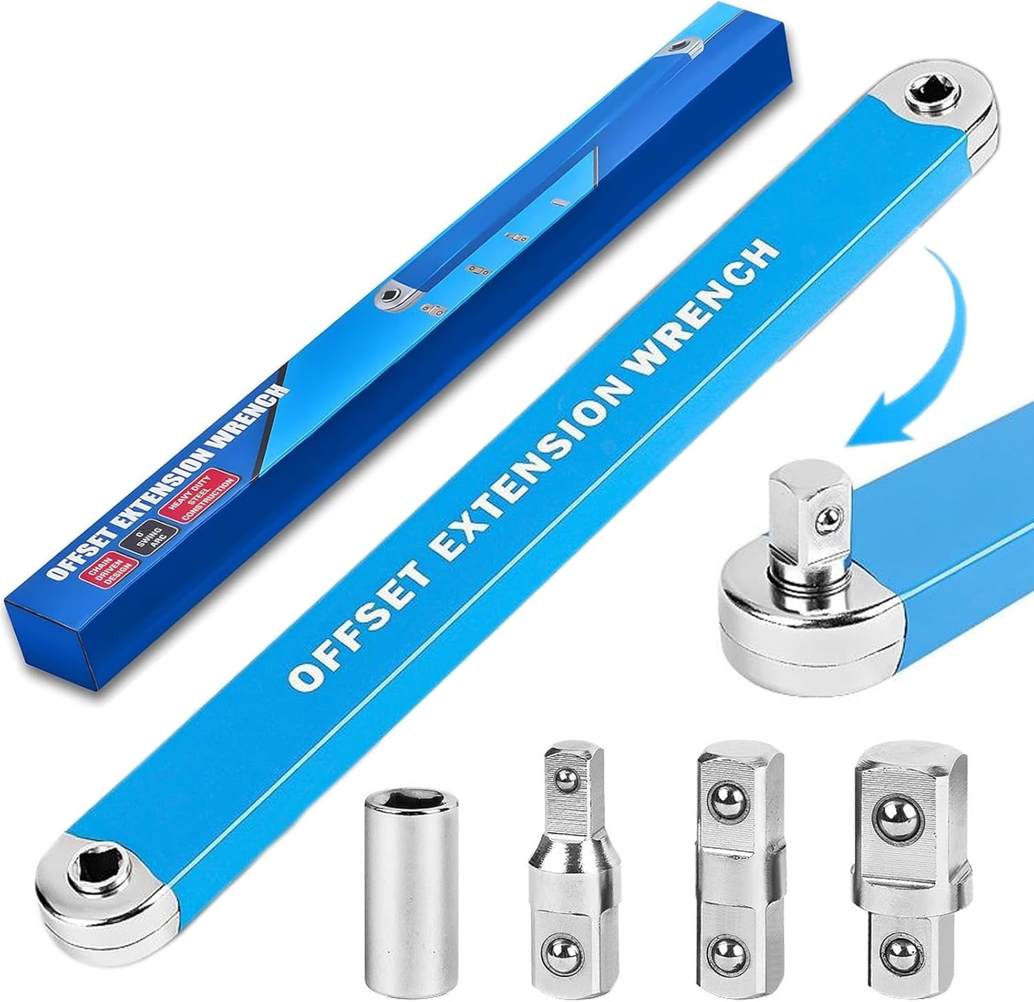 Offset Extension Wrench, 15 Inch Offset Impact-Ready Socket Wrench Tool ...