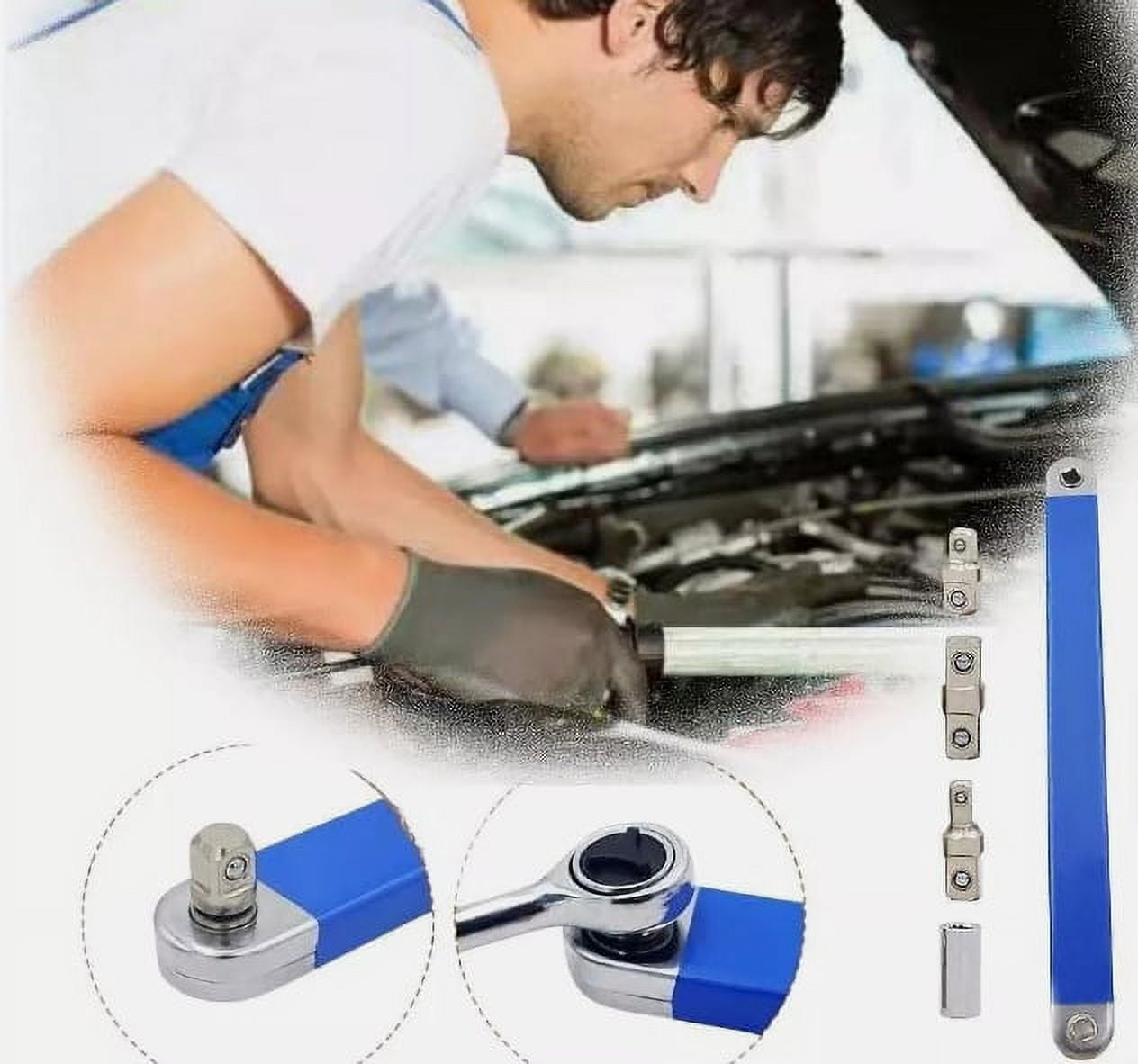 Offset Extension Wrench Set Ratchet Spanner Wrench Extender With ...