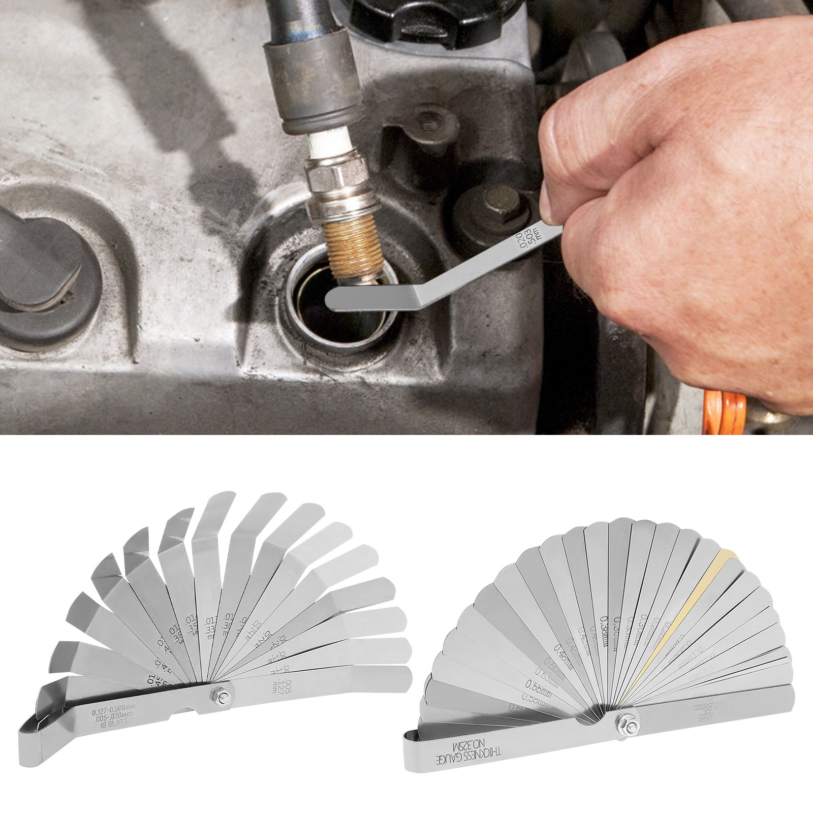 Offset Feeler Gauge Set Stainless Steel Offset Valve Feeler Gauge Clear ...