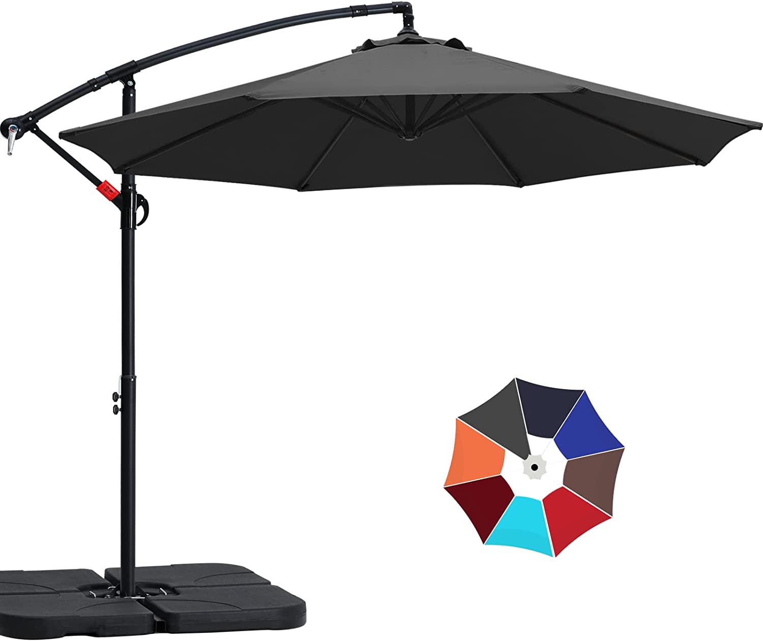 Offset Hanging Patio Umbrella Cantilever Umbrella 10FT Outdoor Market ...
